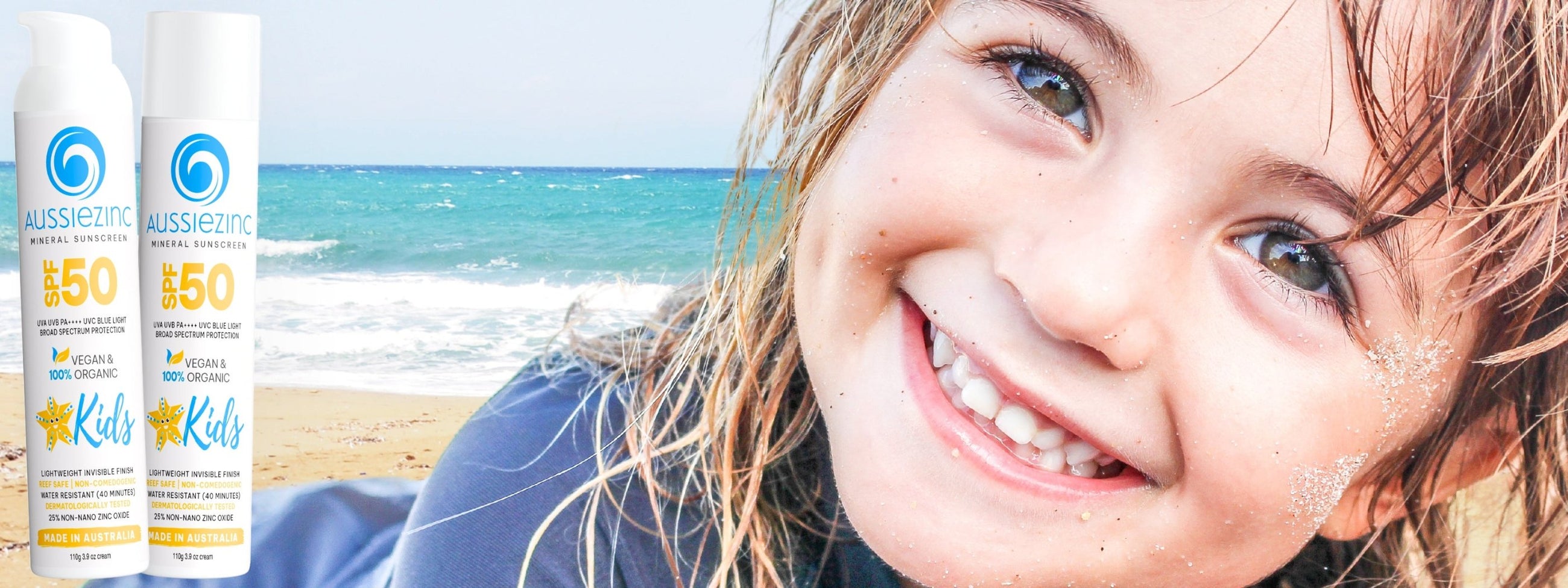 AussieZinc Mineral Sunscreen - 100% Natural, Organic & Vegan