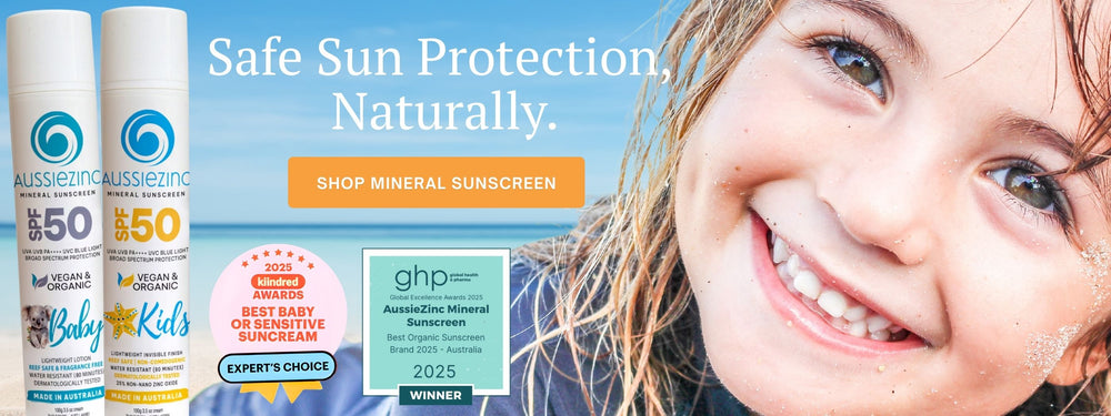 AussieZinc Mineral Sunscreen - 100% Natural, Organic & Vegan
